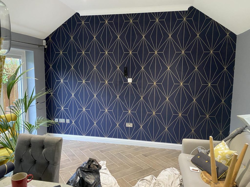 Blue Wallpaper Feature Wall